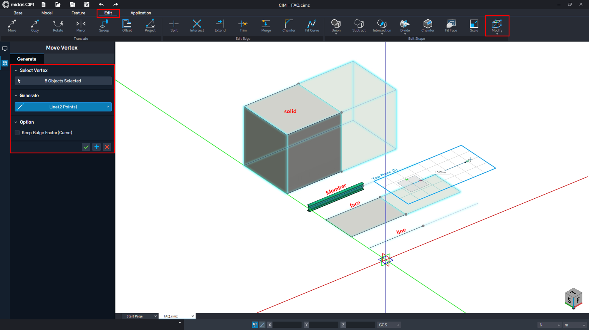 Cimfeature And Edit Modify Precautions When Using Move Vertex Edge Midas Support