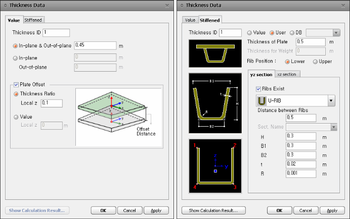 Thickness – MIDAS Support