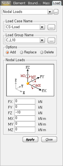 Nodal Loads – MIDAS Support