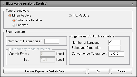 Eigenvalue Analysis Control – MIDAS Support