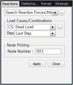 Search Reaction Forces/Moments – MIDAS Support
