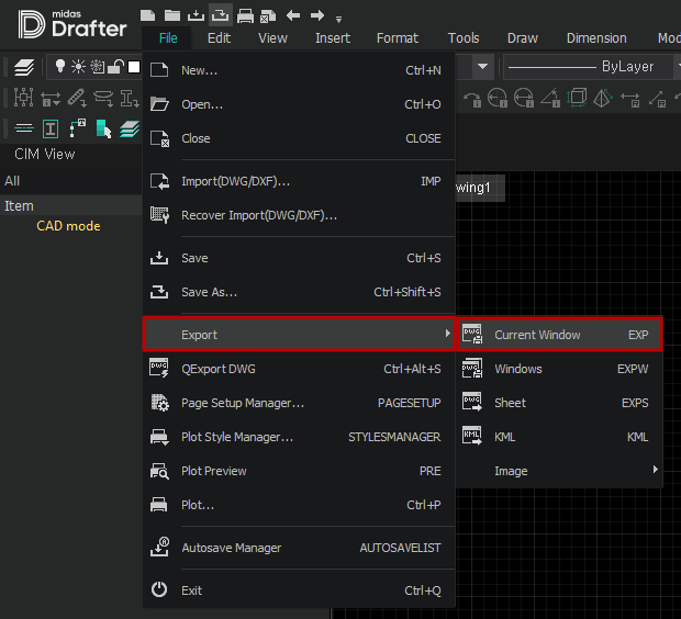  Execution How To Save CAD DWG Files In Drafter MIDAS Support