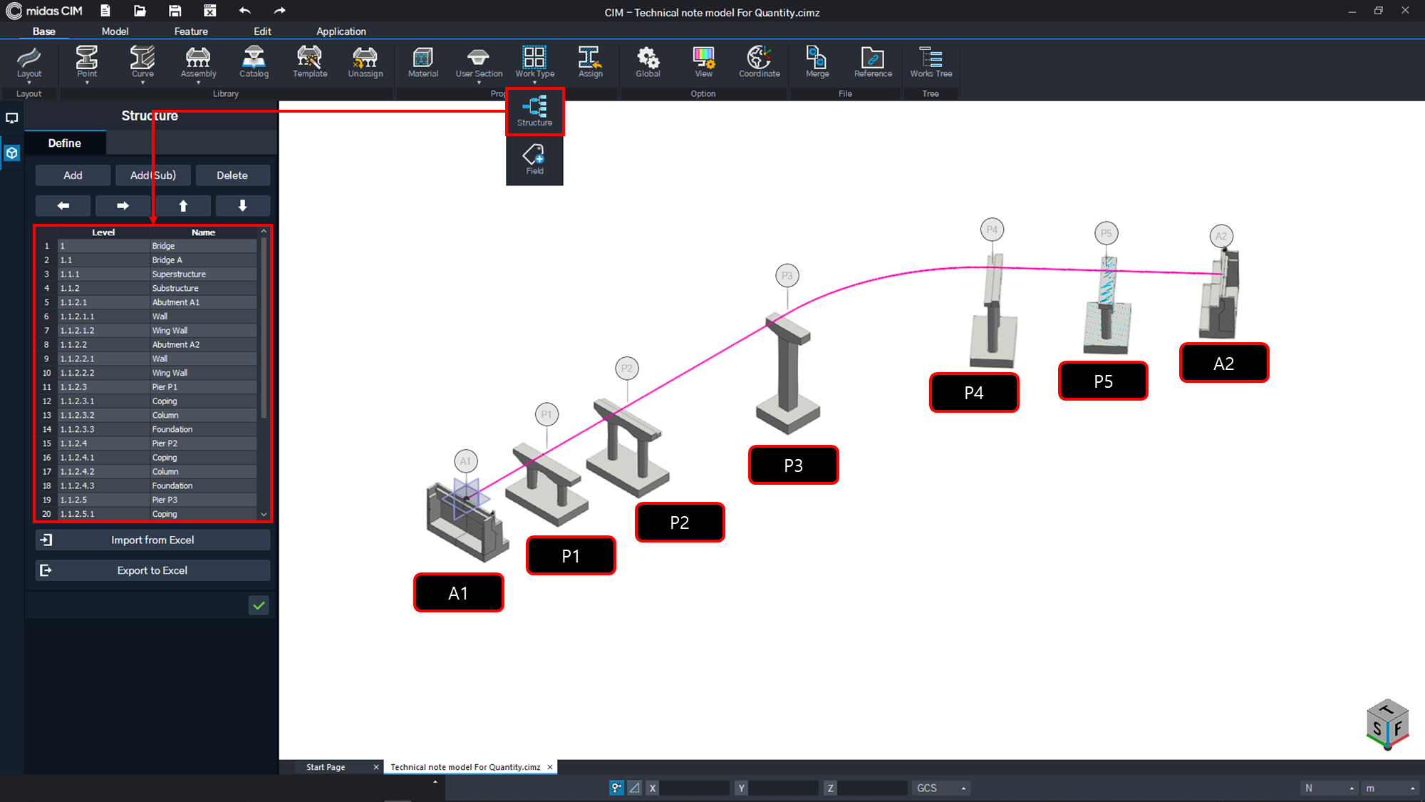 [CIM/Quantity] Using the Work Type (Preliminary Step for Quantity Calculation) – MIDAS Support