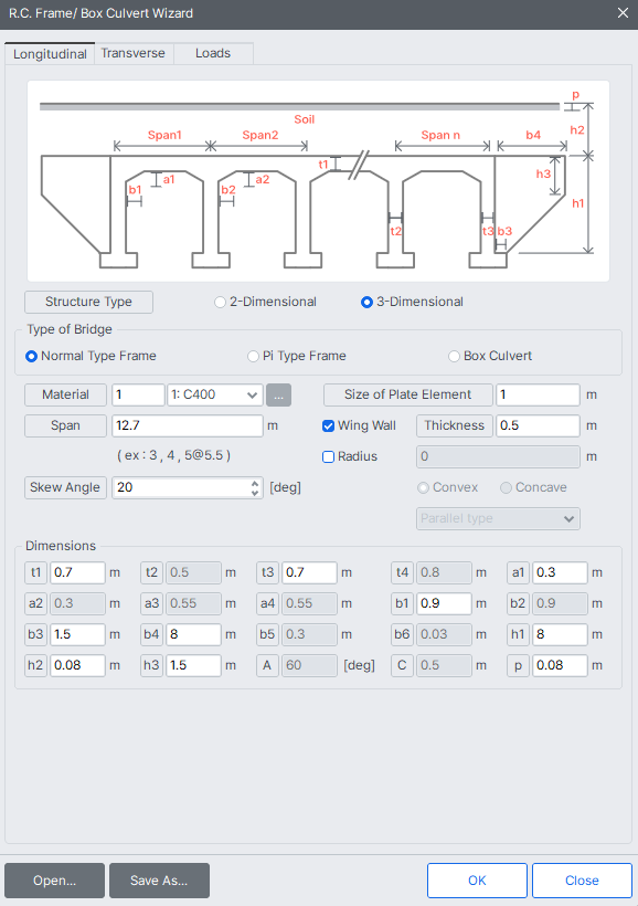R.C. Frame/Box Wizard - Longitudinal – MIDAS Support