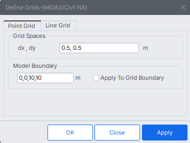 Define Grid – MIDAS Support