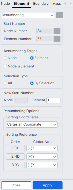 Renumbering Element – MIDAS Support