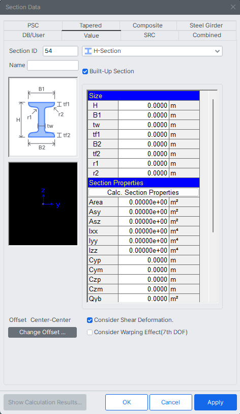 Section Properties - Value – MIDAS Support