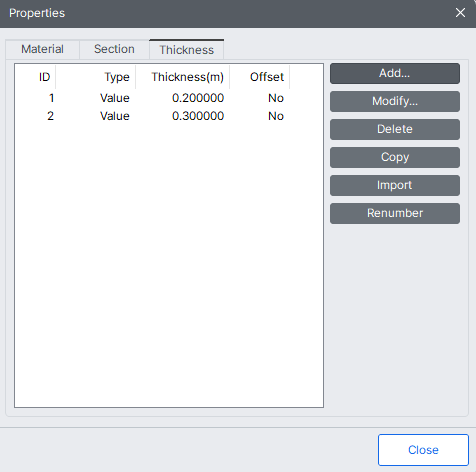 Thickness – MIDAS Support
