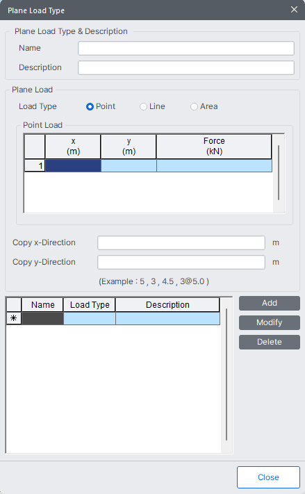 Define Plane Load Type – MIDAS Support