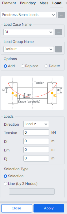 Prestress Beam Loads – MIDAS Support