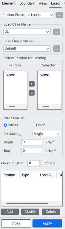 Tendon Prestress Loads – MIDAS Support