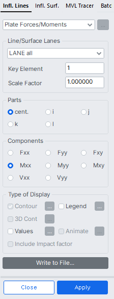 Influence Lines - Plate Forces/Moments – MIDAS Support
