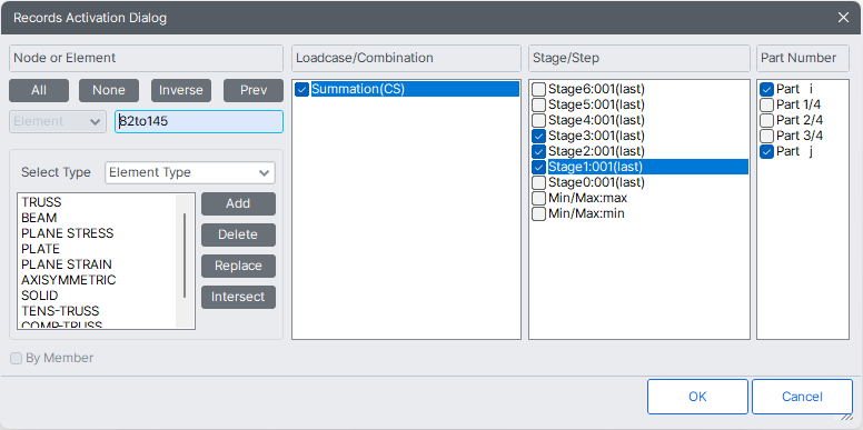 Beam Force & Stress Result Table – MIDAS Support