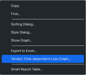 Tendon Loss Result Table – MIDAS Support