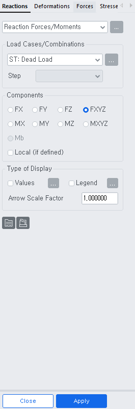 Reaction Forces/Moments – MIDAS Support
