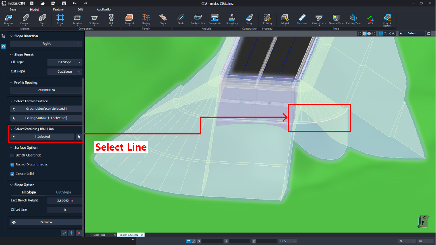 [CIM] How should we model the slope considering the retaining wall? – MIDAS Support