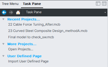 Task Pane – MIDAS Support
