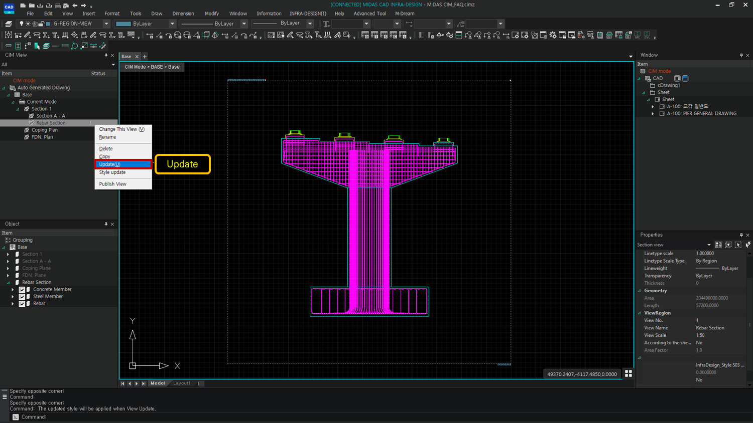 [CAD ID] How to Create a 2D Drawing (Rebar Drawing) – MIDAS Support