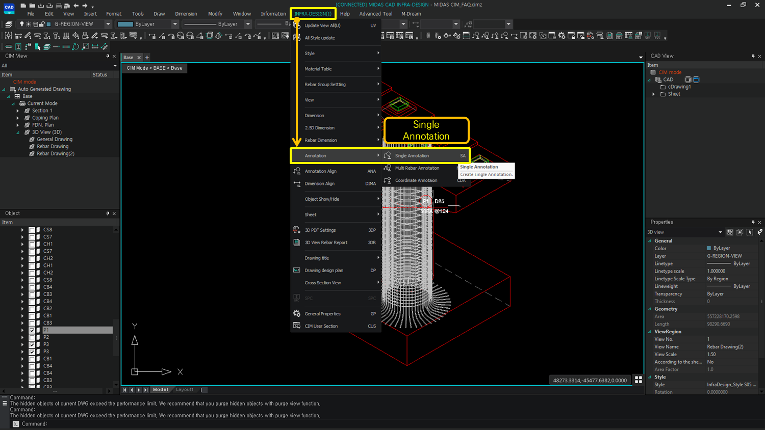 [CAD ID] How to Create a 3D Drawing (Rebar Drawing) – MIDAS Support