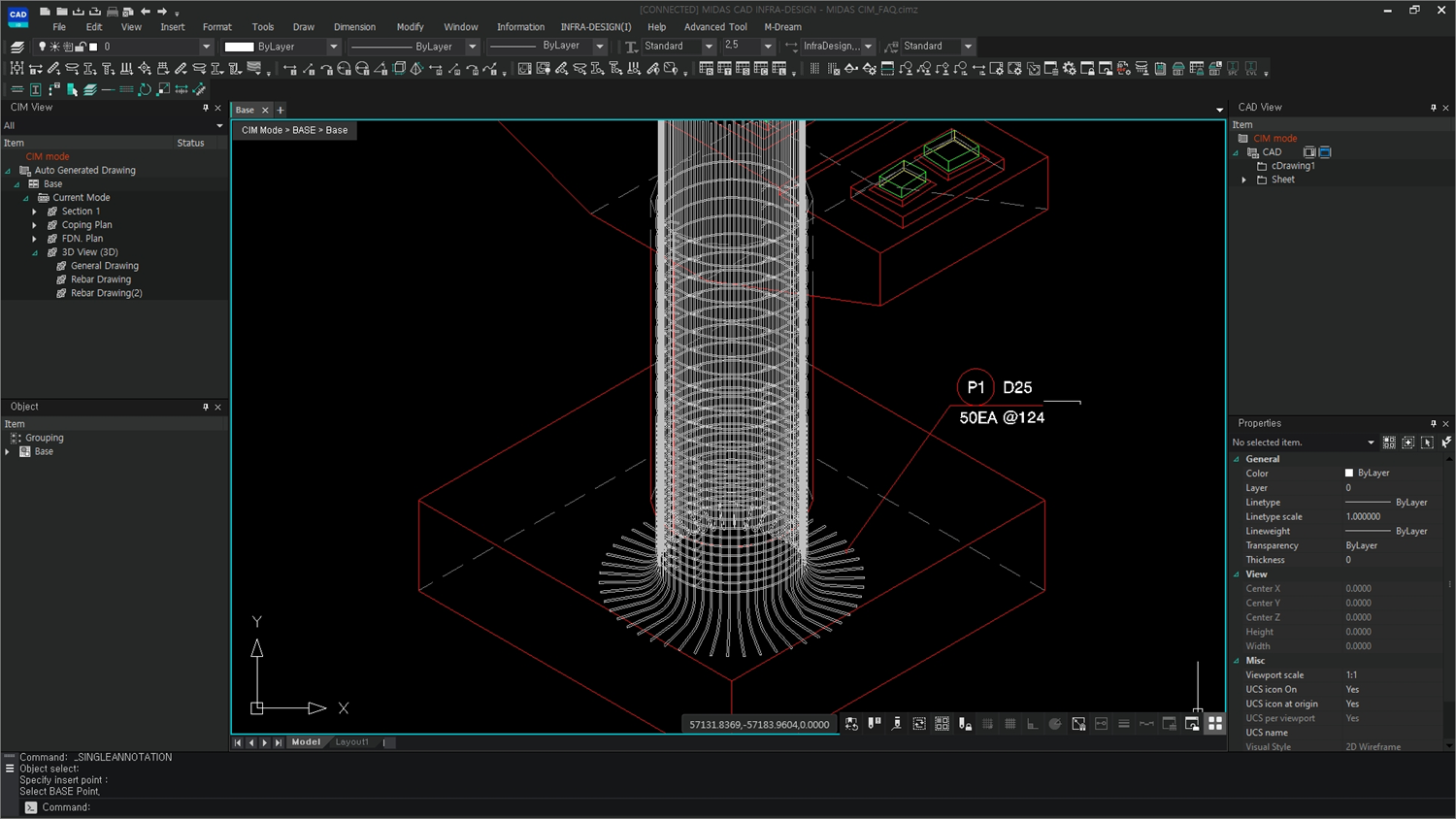 [CAD ID] How to Create a 3D Drawing (Rebar Drawing) – MIDAS Support