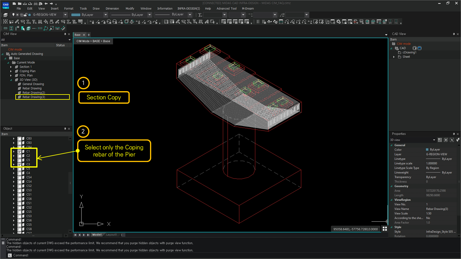 [CAD ID] How to Create a 3D Drawing (Rebar Drawing) – MIDAS Support