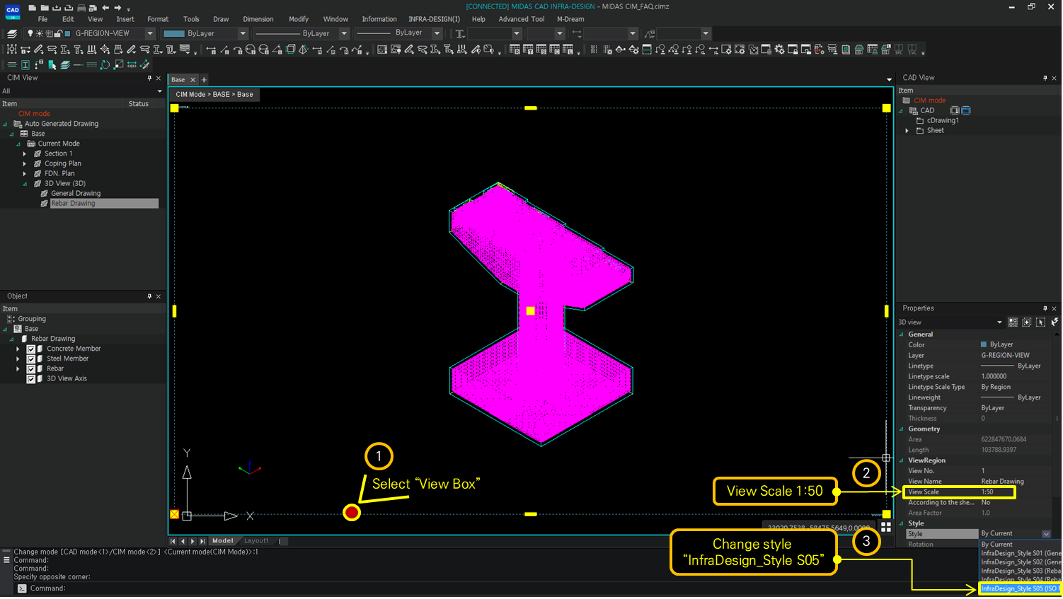 [CAD ID] How to Create a 3D Drawing (Rebar Drawing) – MIDAS Support
