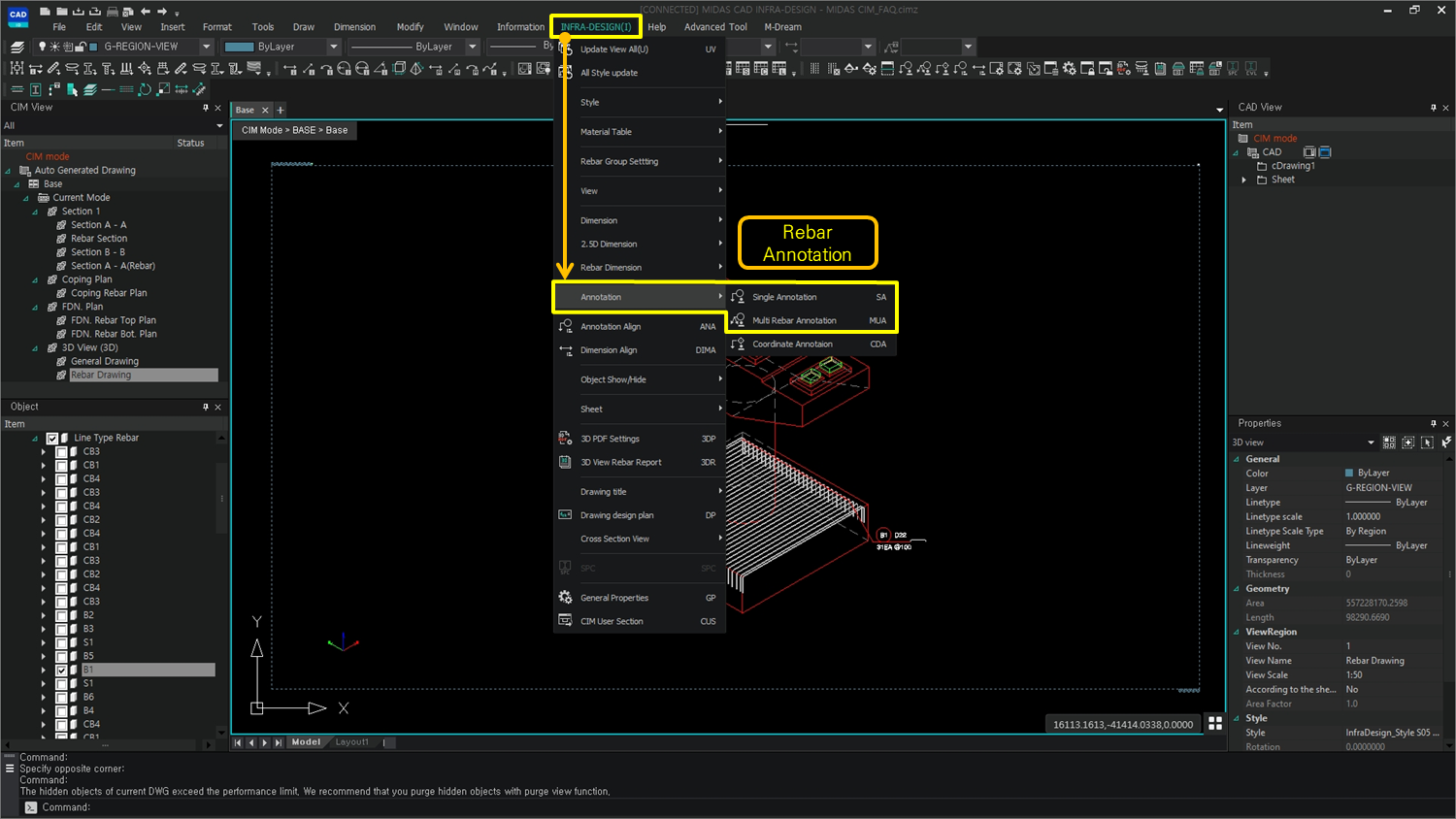 [CAD ID] How to Create a 3D Drawing (Rebar Drawing) – MIDAS Support