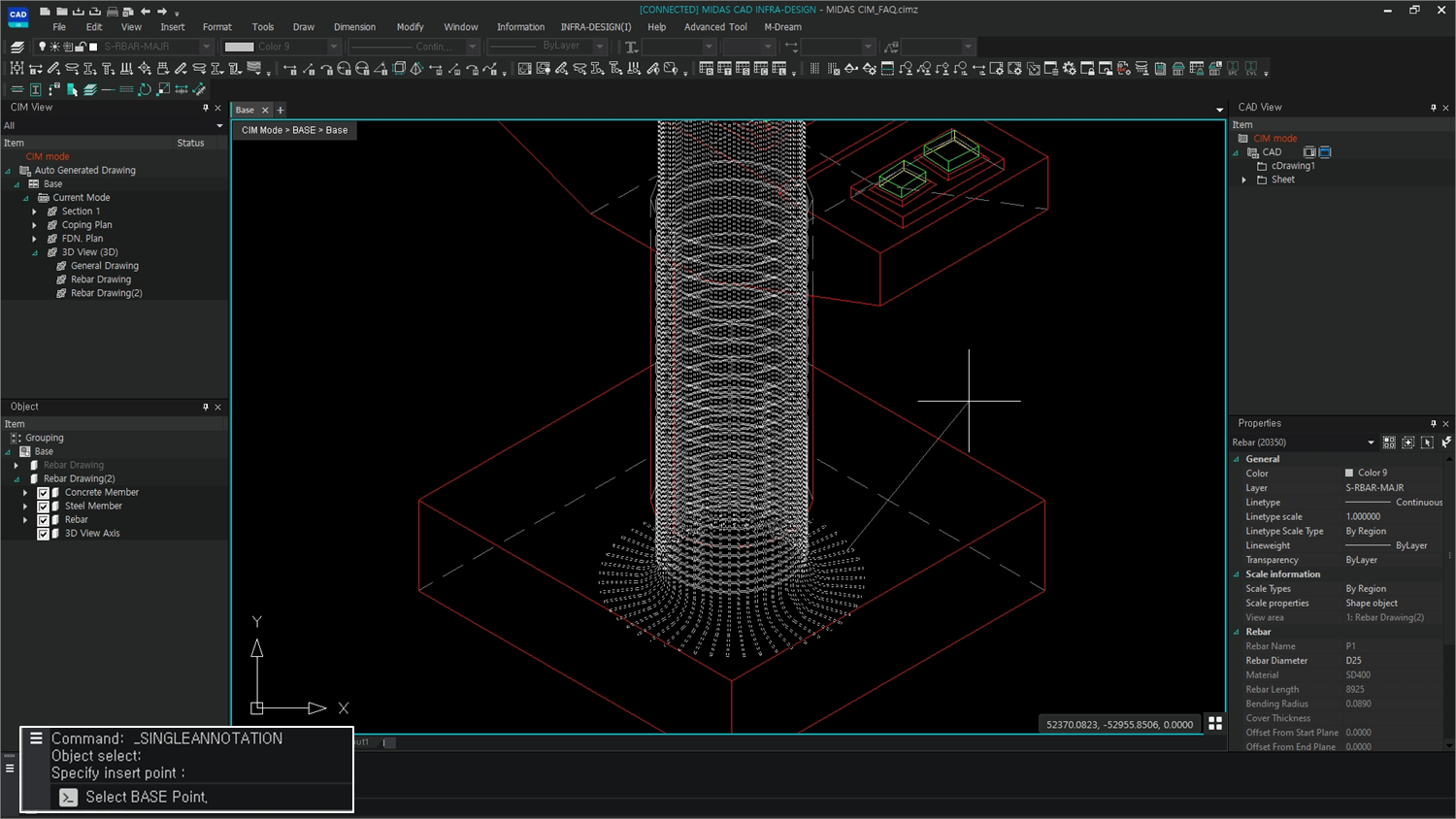 [CAD ID] How to Create a 3D Drawing (Rebar Drawing) – MIDAS Support