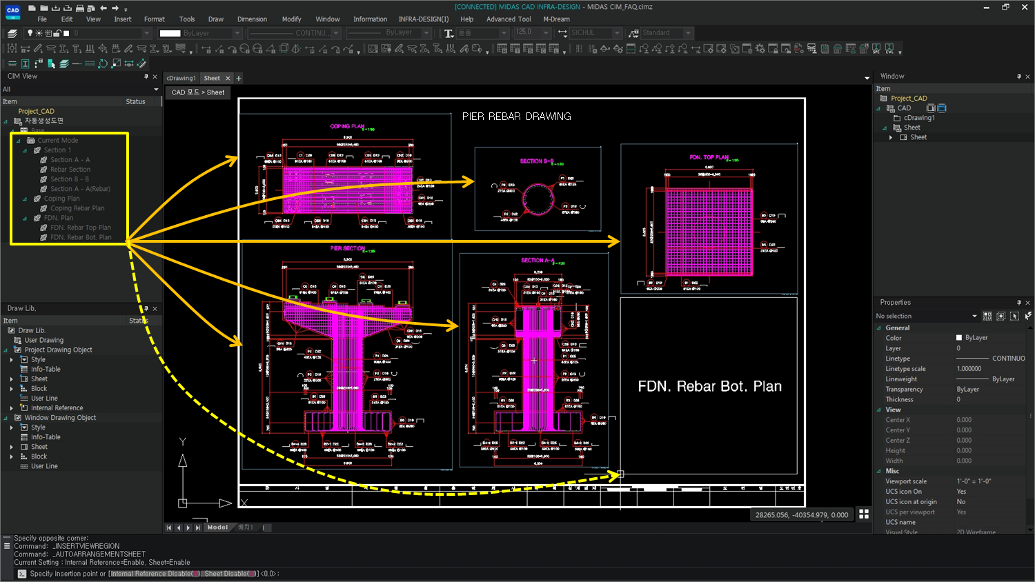 [CAD ID] How to Create a 2D Drawing (Rebar Drawing) – MIDAS Support