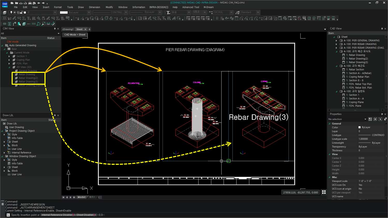 [CAD ID] How to Create a 3D Drawing (Rebar Drawing) – MIDAS Support
