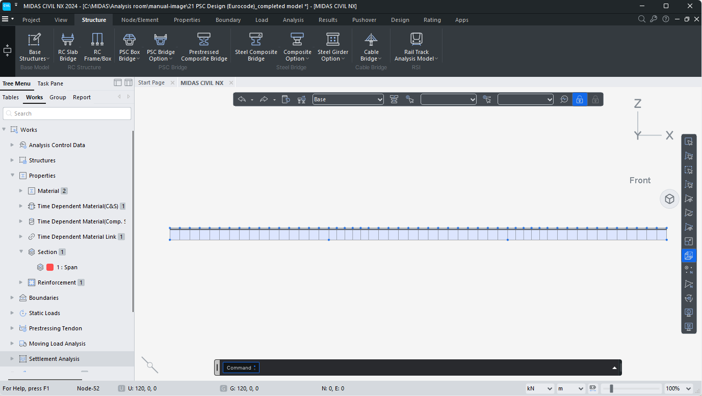 PSC Bridge - Section & Reinforcement – MIDAS Support