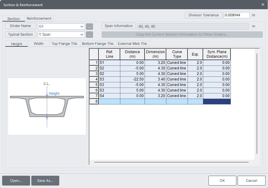 PSC Bridge - Section & Reinforcement – MIDAS Support