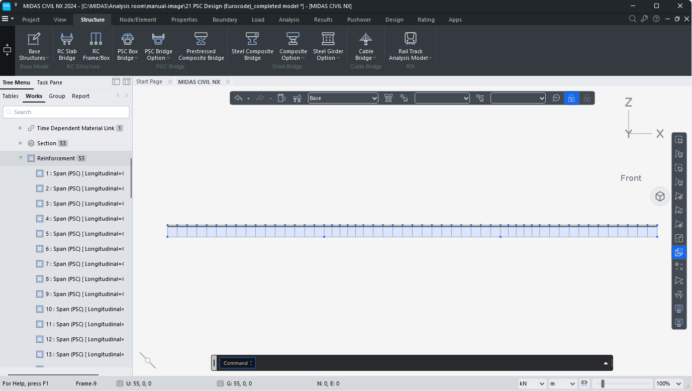 PSC Bridge - Section & Reinforcement – MIDAS Support
