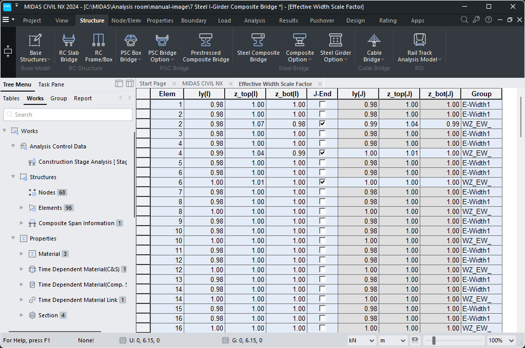 Steel Composite Bridge - Effective Width – MIDAS Support