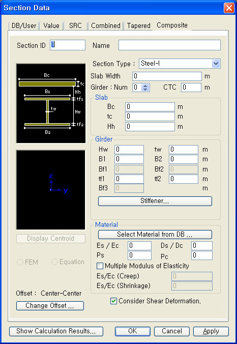Section Properties (Composite) – MIDAS Support