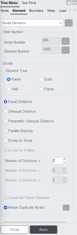 Divide Elements – MIDAS Support