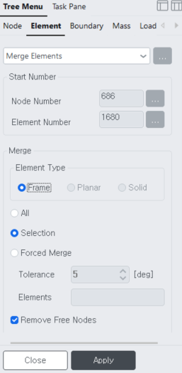 Merge Elements – MIDAS Support