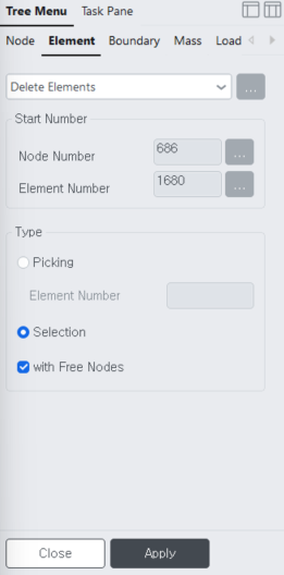 Delete Elements – MIDAS Support