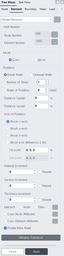 Rotate Elements – MIDAS Support