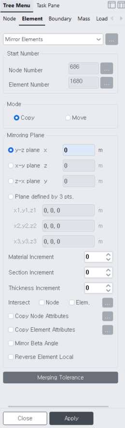 Mirror Elements – MIDAS Support