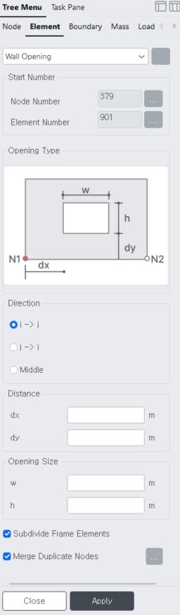 Wall Opening – MIDAS Support