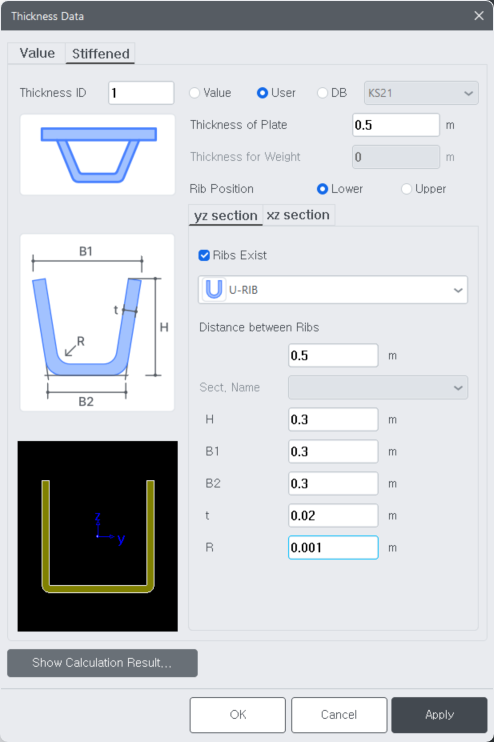 Thickness – MIDAS Support