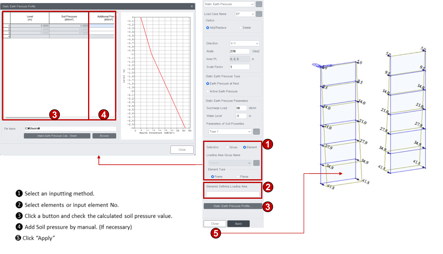 Static Earth Pressure – MIDAS Support
