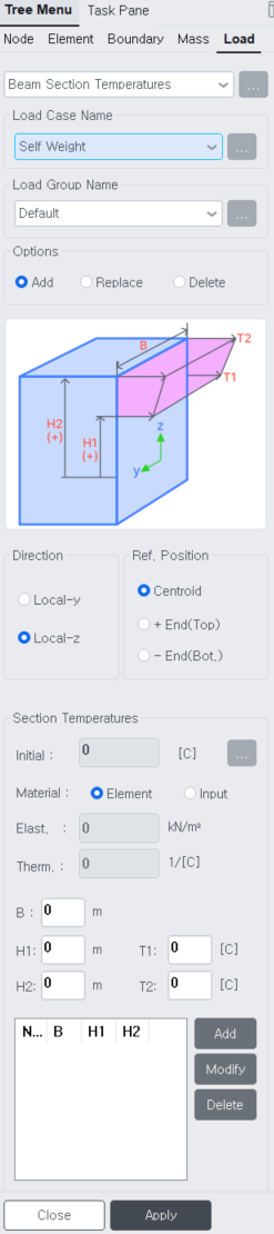 Beam Section Temperatures – MIDAS Support