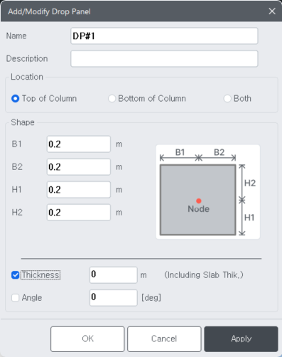 Define Drop Panel – MIDAS Support