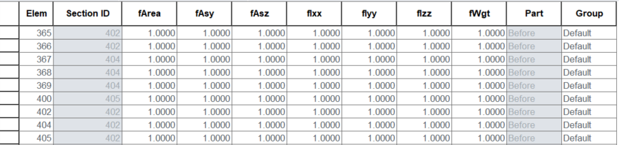 Element Stiffness Scale Factor Table – MIDAS Support
