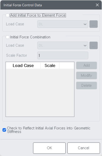 Initial Forces Control Data – MIDAS Support