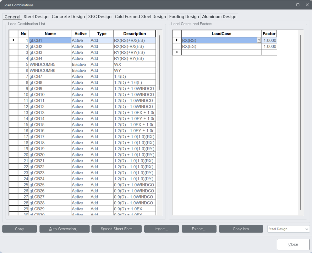 Load Combinations – MIDAS Support