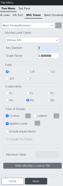 Beam Forces/Moments – MIDAS Support