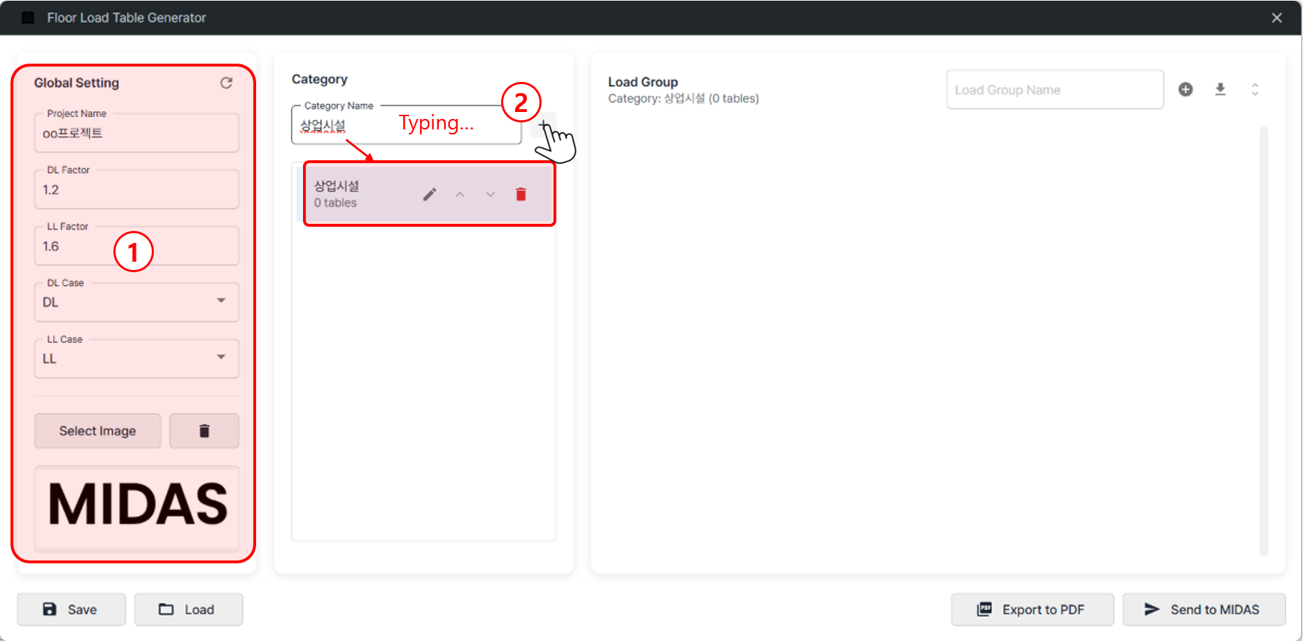 Floor Load Table Generator – MIDAS Support
